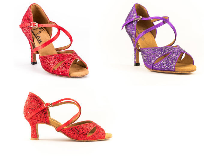 GFranco Gem - Red, Black and Violet Rhinestone Dance Shoe – GFranco Shoes