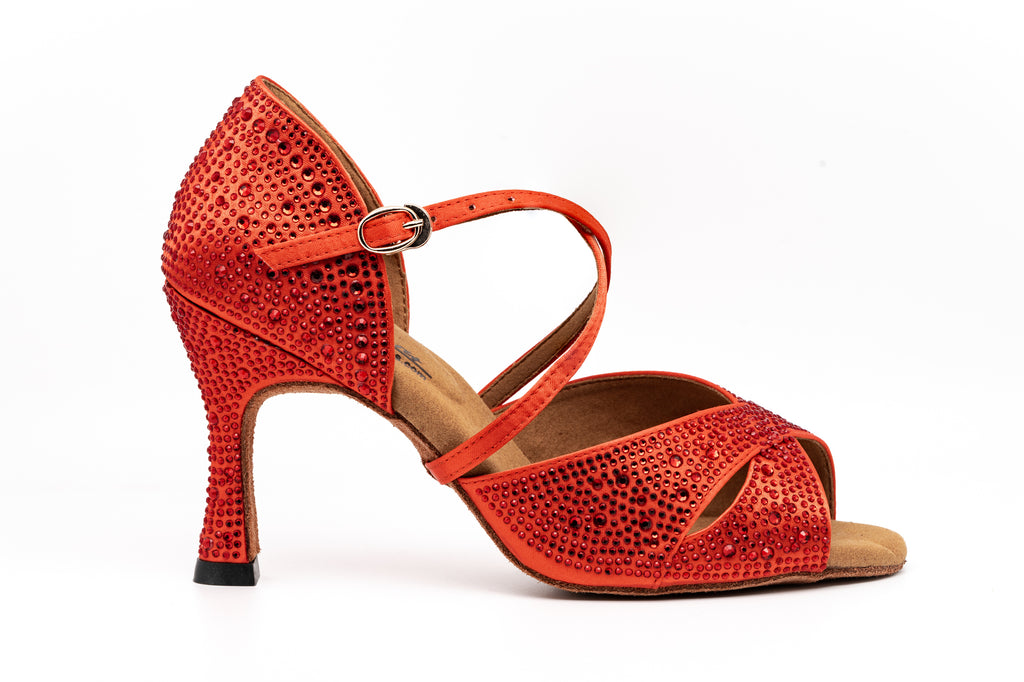 GFranco Gem - Red, Black and Violet Rhinestone Dance Shoe – GFranco Shoes