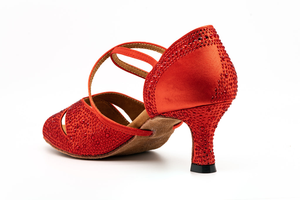 GFranco Gem - Red, Black and Violet Rhinestone Dance Shoe – GFranco Shoes